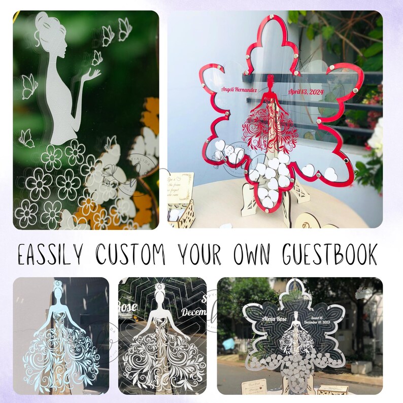 Snowflake Guest Book Alternative Custom Sign in Book for Quinceañera ...