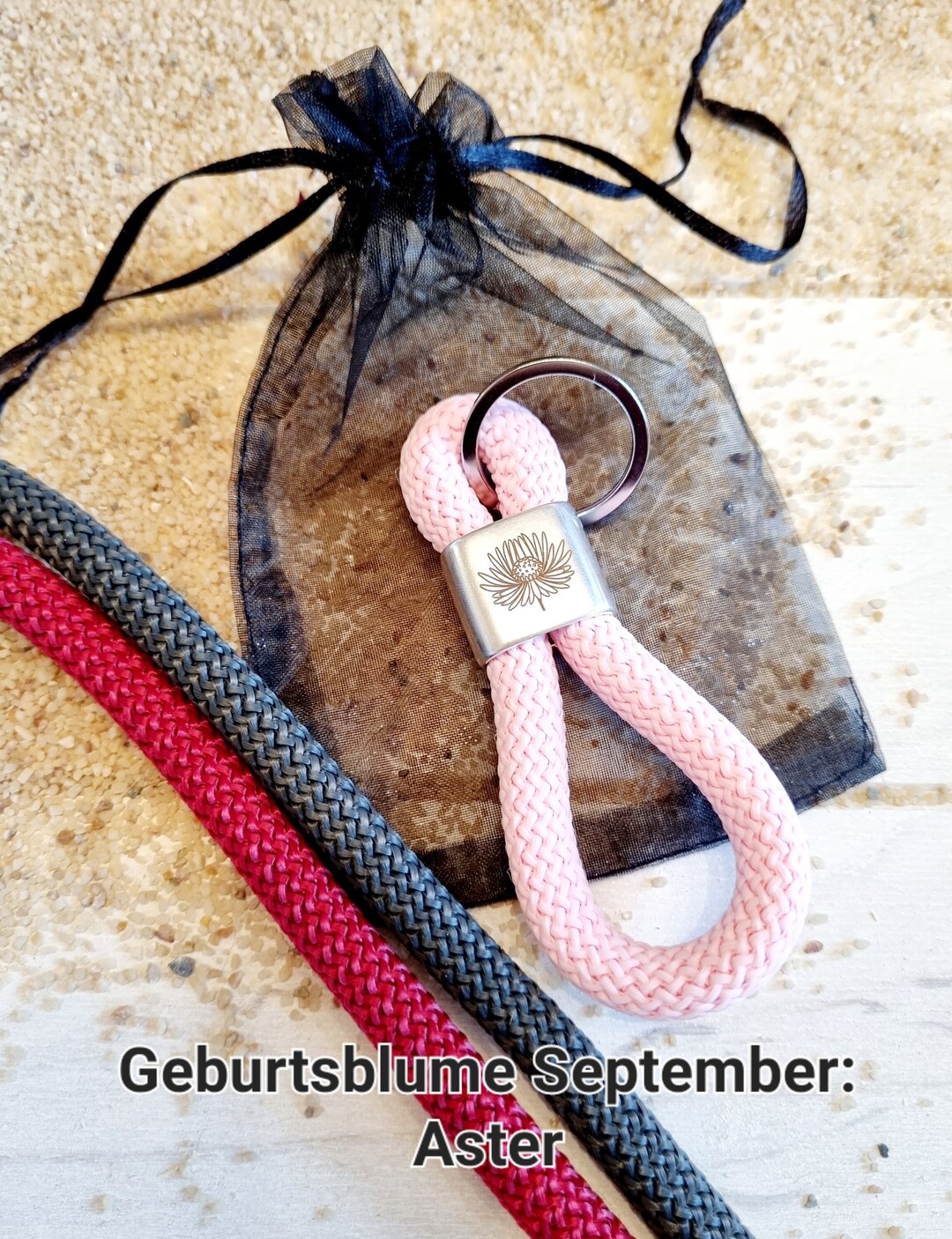Keychain Sailing Rope Birth Flower September Aster - Etsy