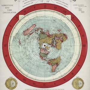 Gleason's Flat Earth Map Poster A5, A4, A3, A2, A1, A0 - Etsy