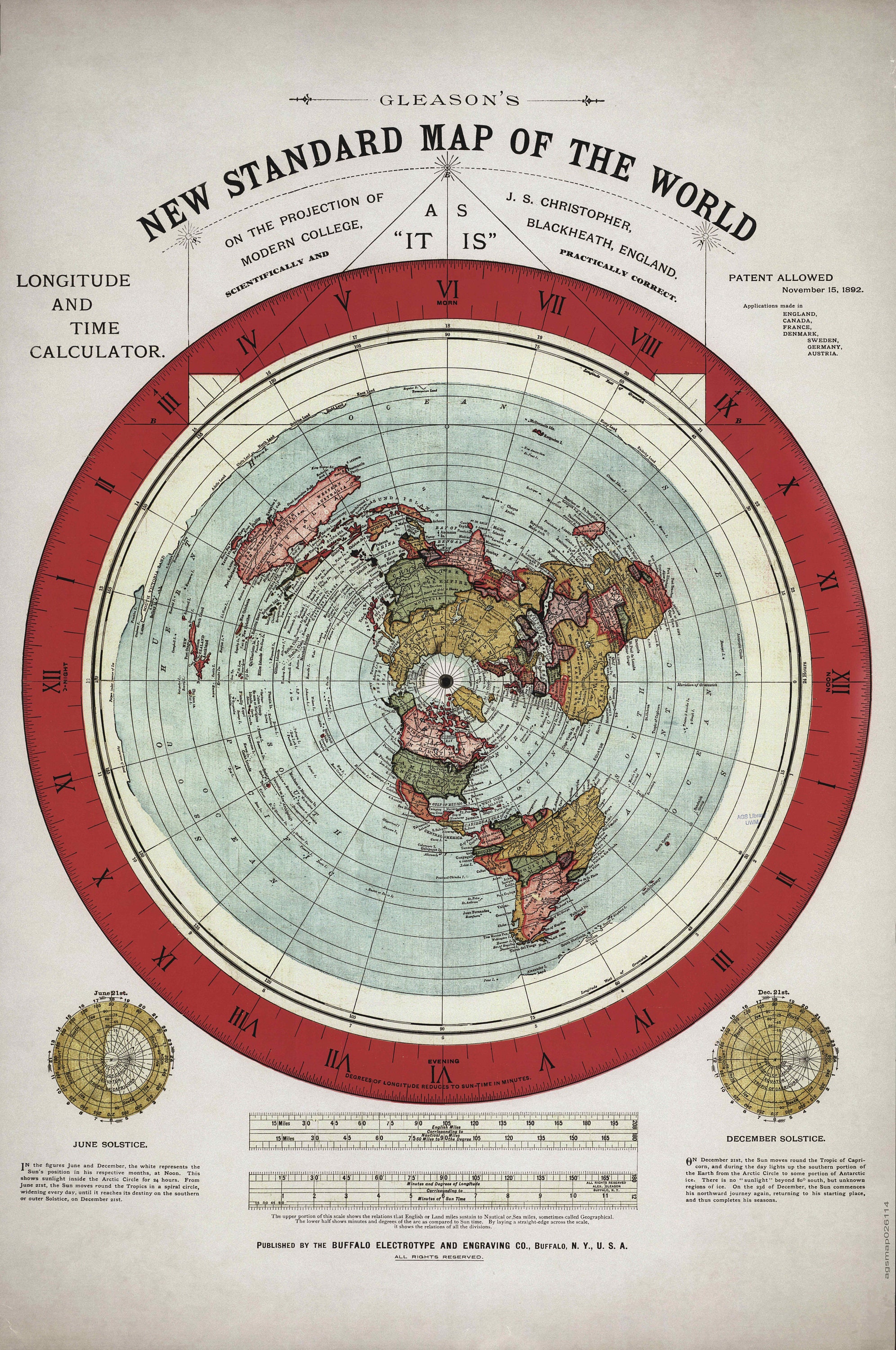Gleason's Flat Earth Map Poster A5, A4, A3, A2, A1, A0 - Etsy