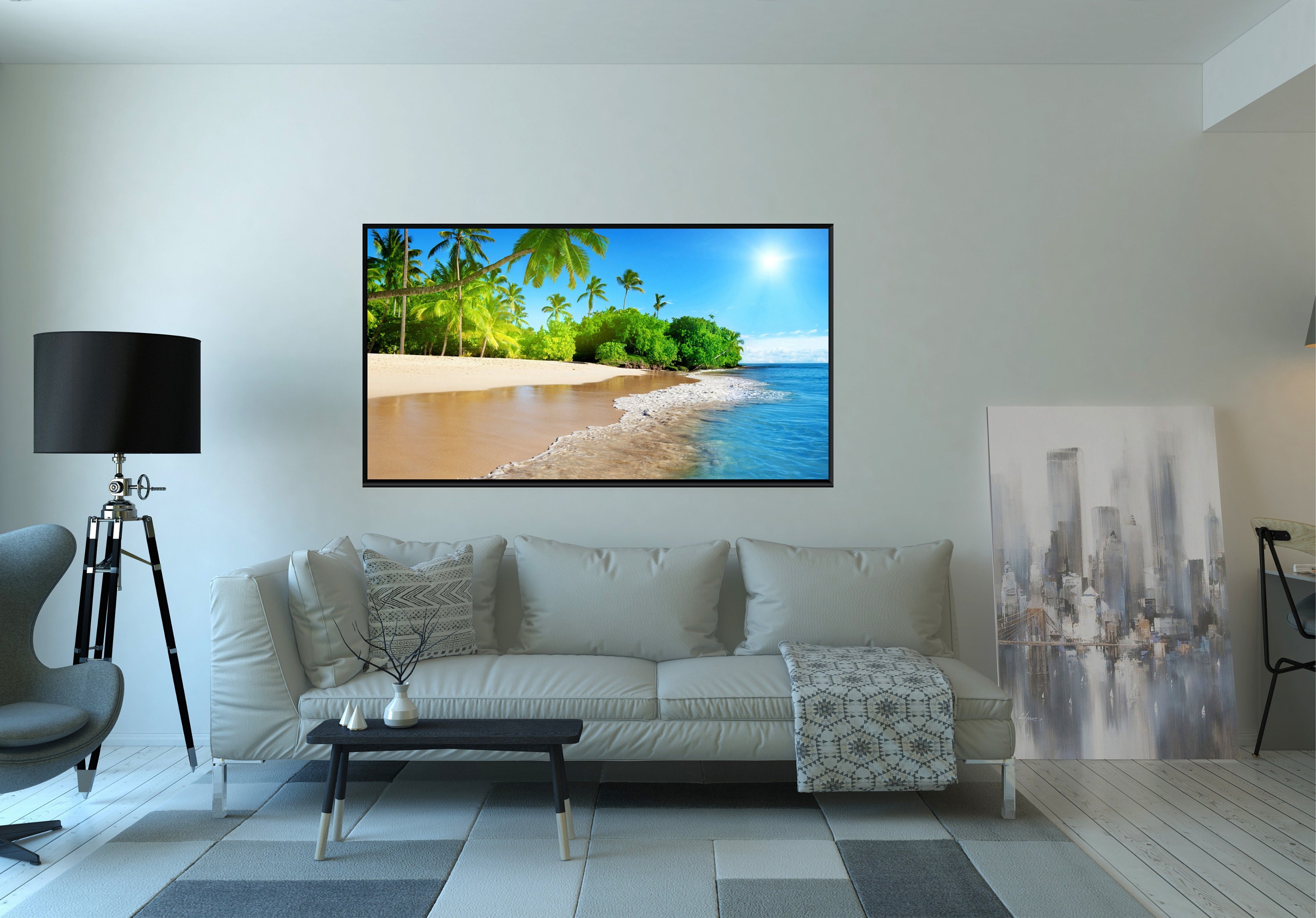 Caribbean Beach, Sea, Palm Trees Poster Print A5, A4, A3, A2, A1, A0 - Etsy