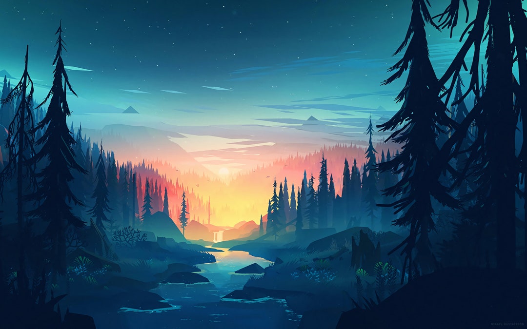 Forest Sunset Nature Sky Poster A5 A4 A3 A2 A1 A0 - Etsy