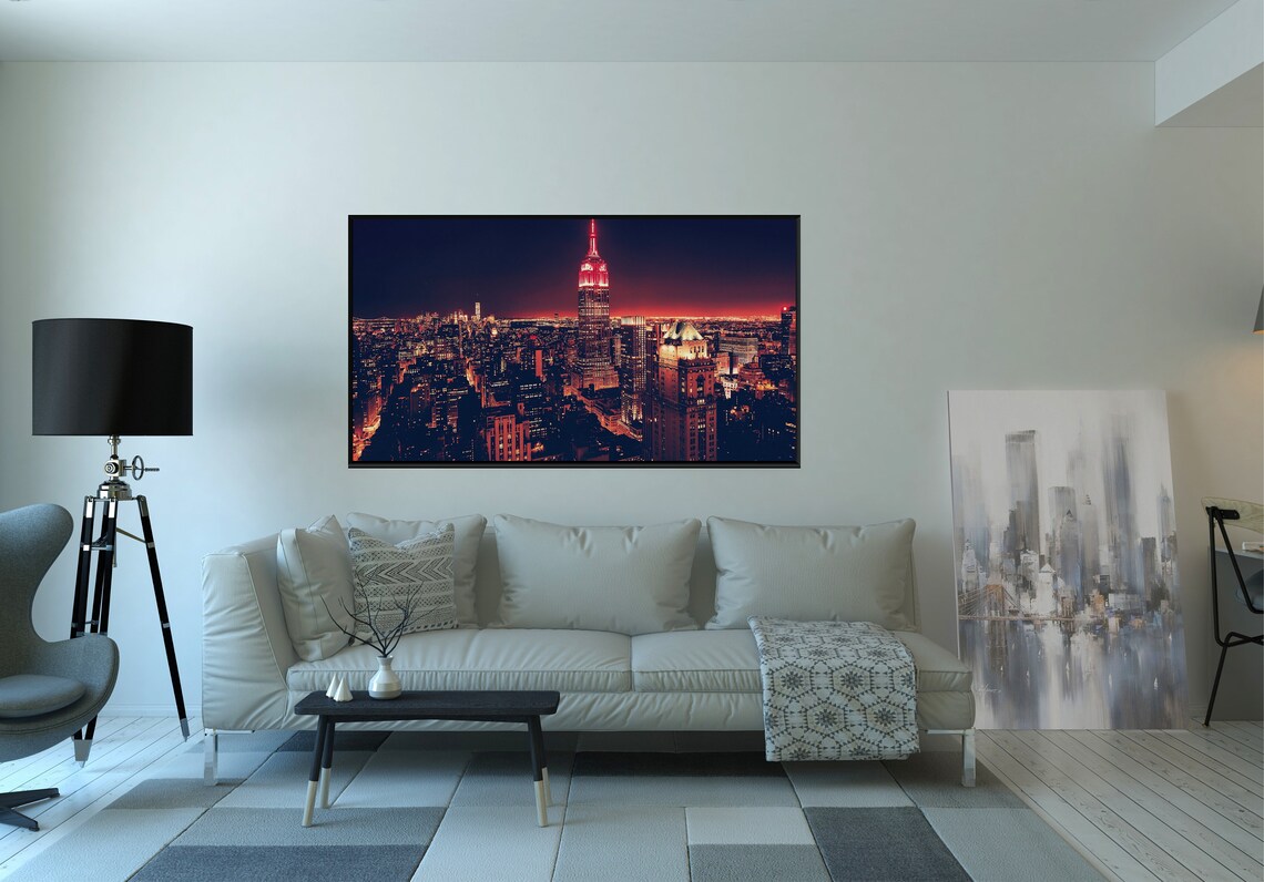 Empire State Building New York Skyline at Night Poster A5, A4, A3, A2 ...