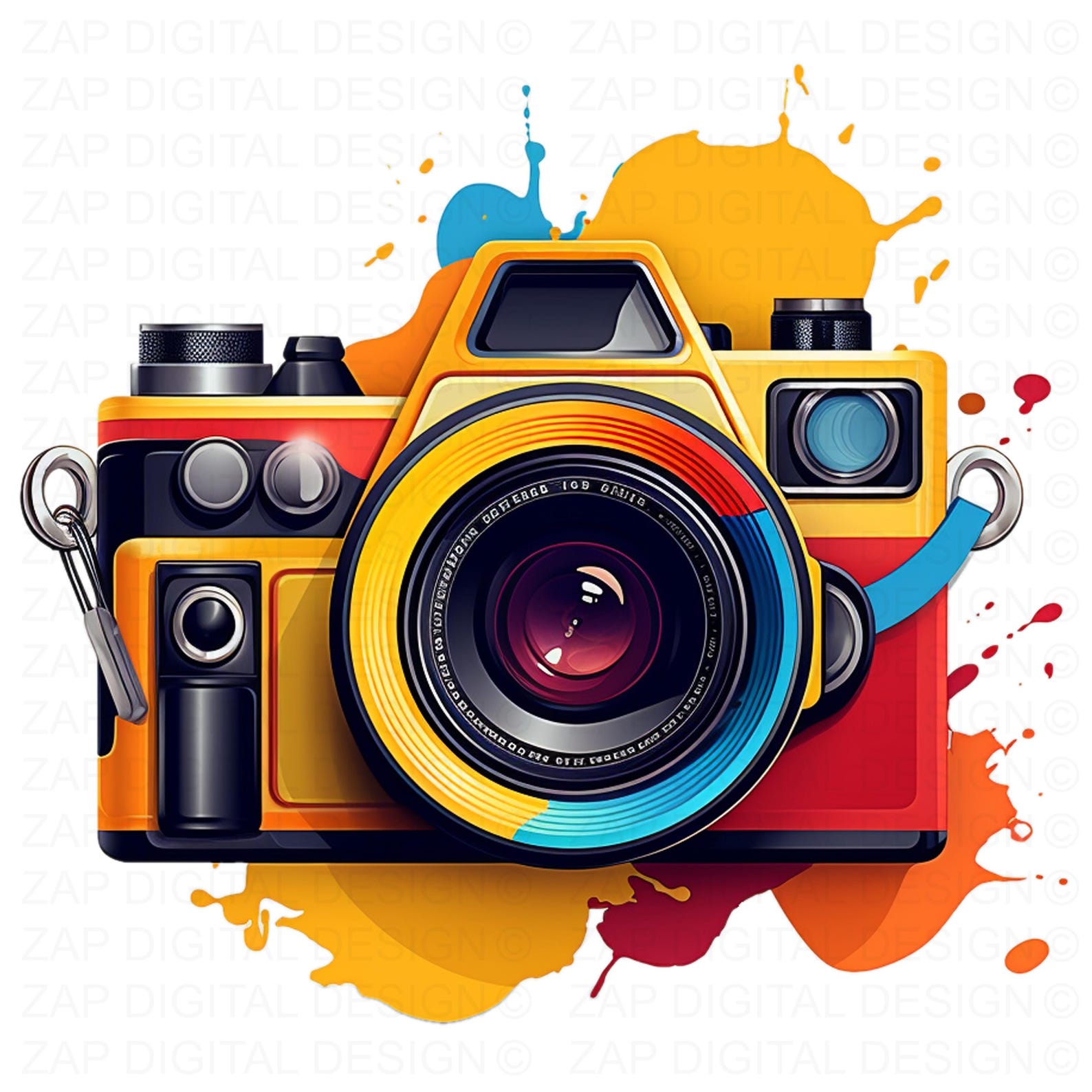 Digital Camera Sticker I Colorful Camera Sticker Decal I Print on ...