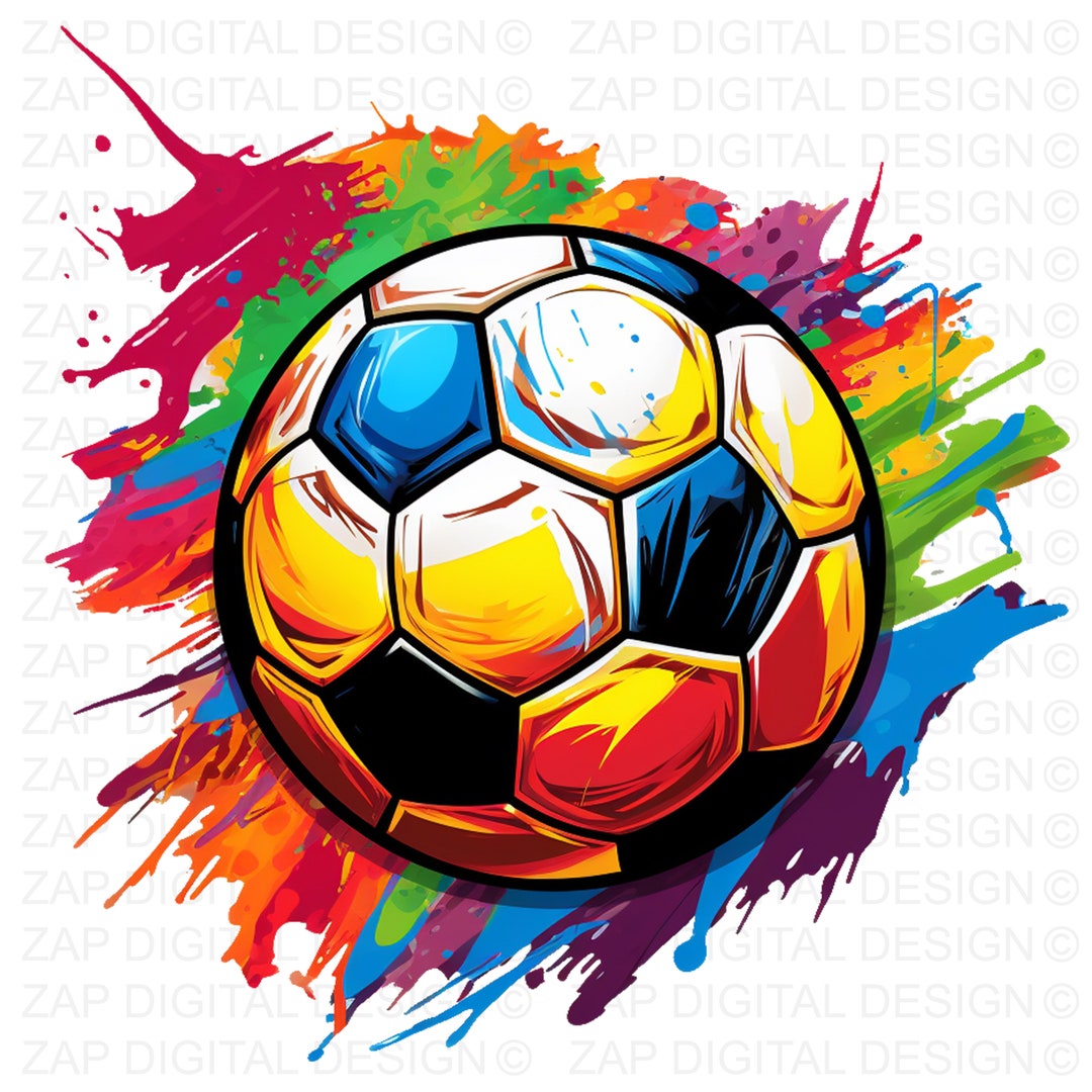 Colorful Football Clipart Set for Kids, Abstract Football Digital ...