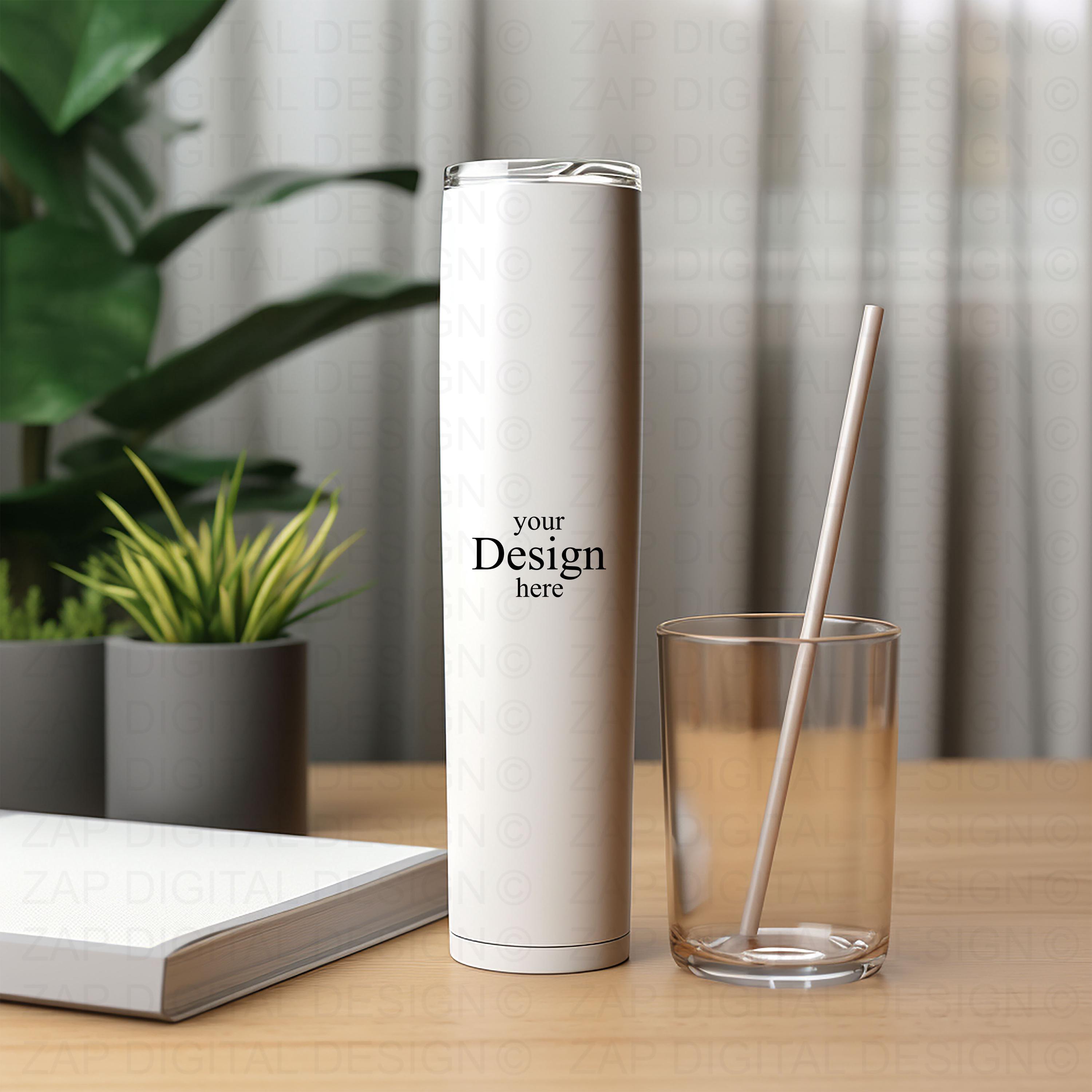White Tumbler Mockups for Custom Printing Work I Customizable Tumbler ...