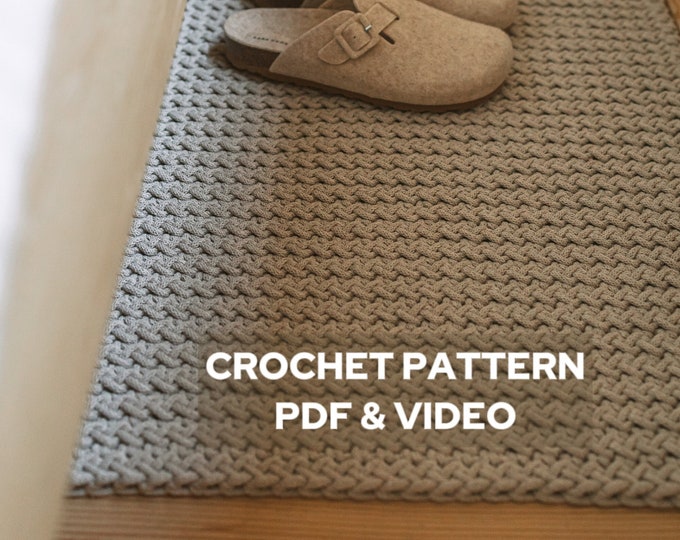 English Rug Pattern, Crochet Half Moon Pdf Pattern, Crochet Rug Pdf ...