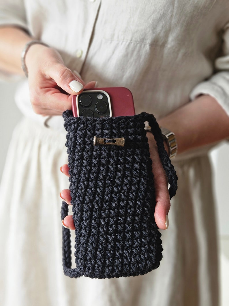 Crochet Phone Bag PATTERN - Crochet Phone Holder Pattern - Crochet Cell ...