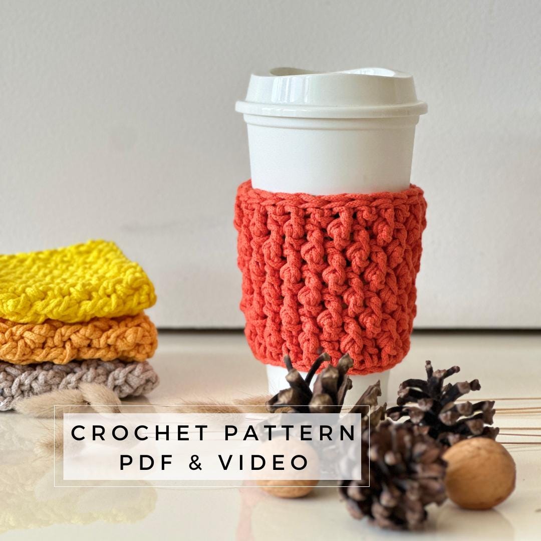 Crochet Cup Cozy PATTERN PDF - DIY Cozy Crochet Pattern for Beginner ...