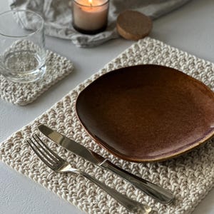Rectangular Crochet Placemat Pattern — Linen Stitch Table Mat — Modern ...