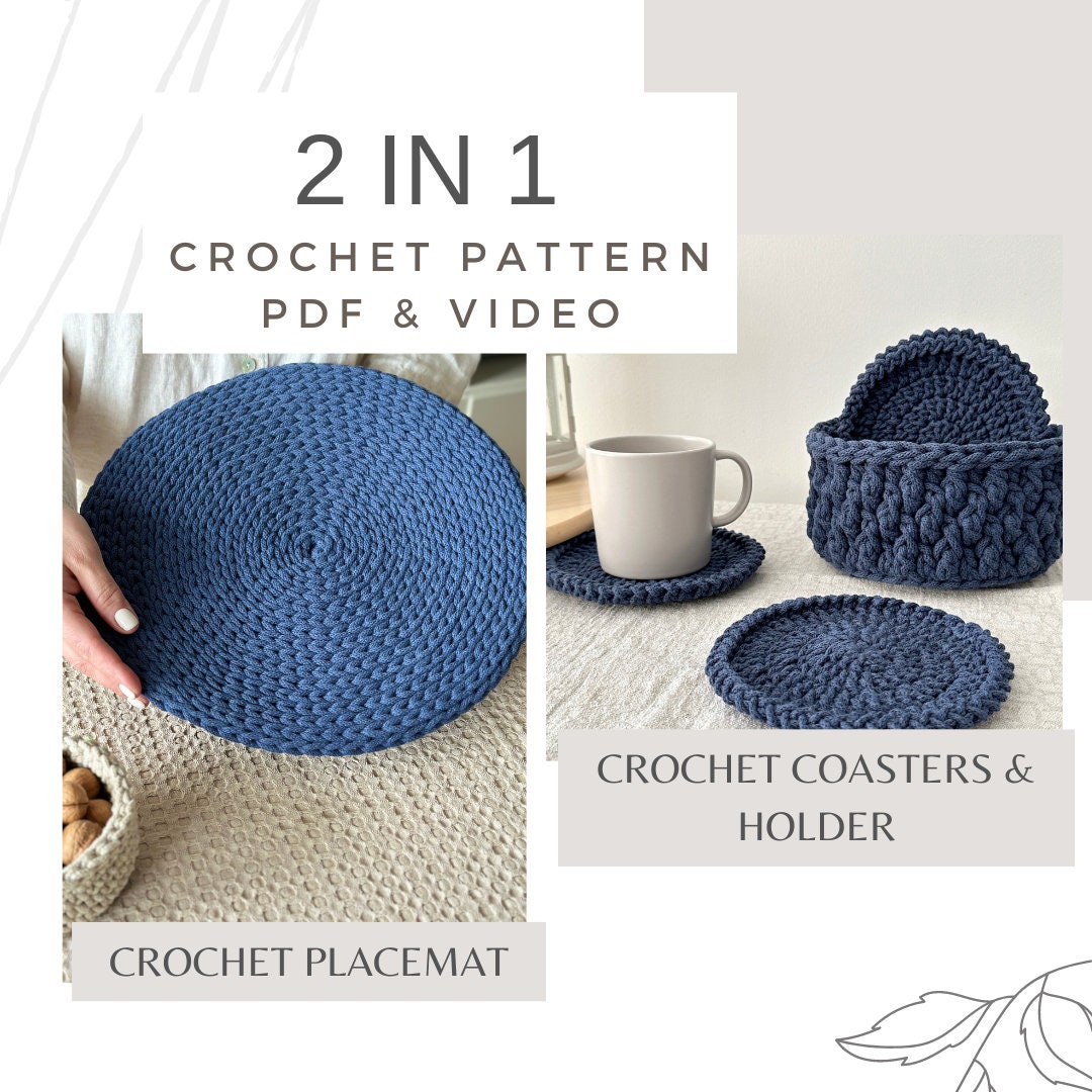 Crochet Pattern PDF Set 2 in 1 Crochet Round Placemat Pattern Crochet ...