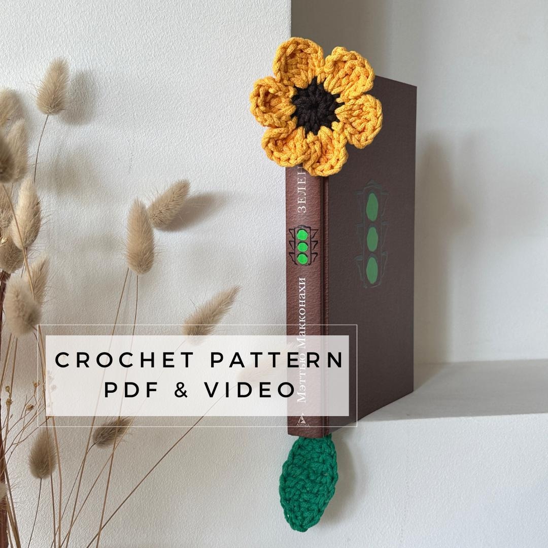 Crochet Flower Bookmark PATTERN PDF for Beginner - Cute Book Reading ...