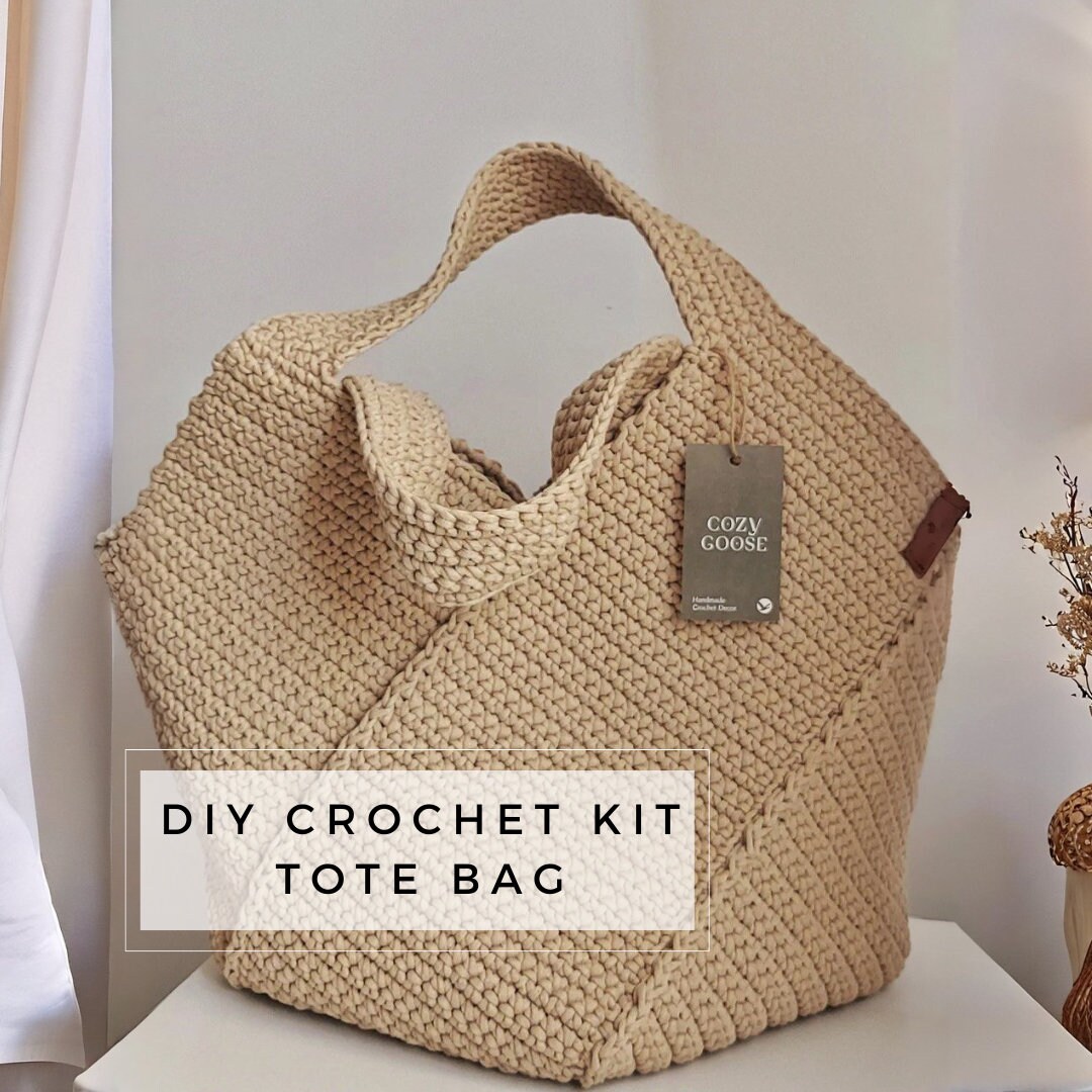 DIY Tote Bag Crochet Kit Crochet Craft Kit for Adults Crochet Bag ...