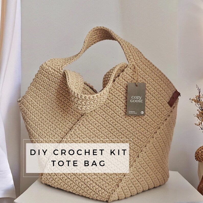 DIY Tote Bag Crochet Kit Crochet Craft Kit for Adults Crochet Bag ...
