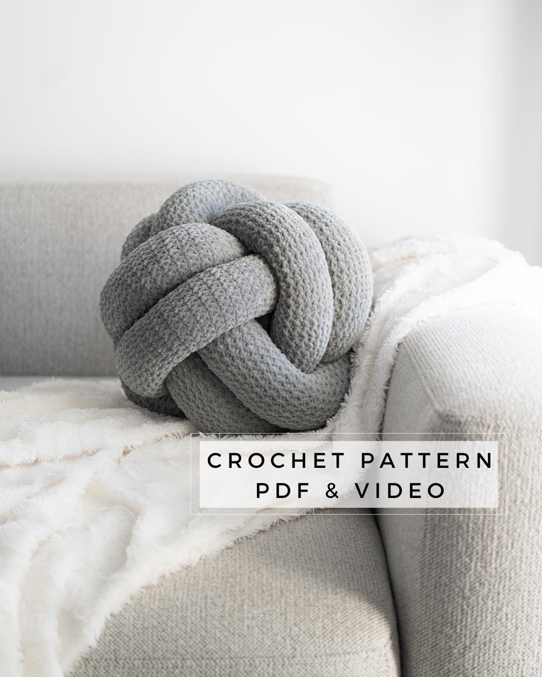 Crochet Knot Pillow PATTERN - Crochet Throw Pillow Pattern - Decorative ...