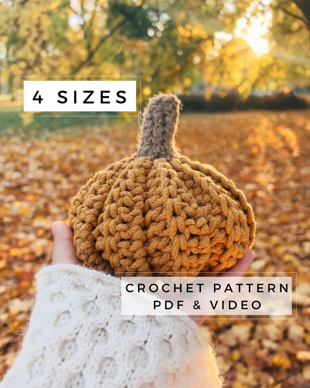 Fall Pumpkins Crochet PATTERN PDF 4 Sizes - Crochet Autumn Pumpkins ...