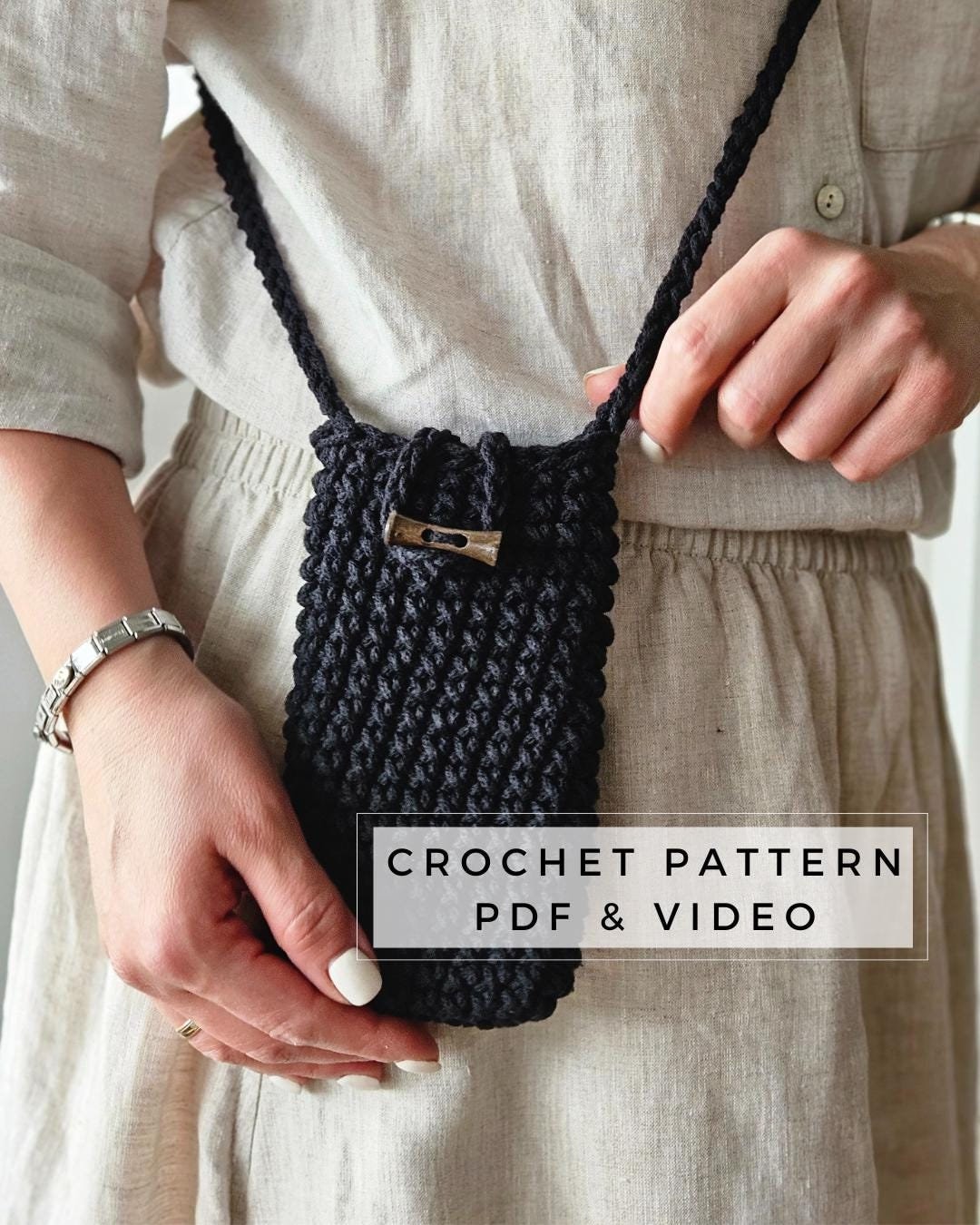 Crochet Phone Bag PATTERN - Crochet Phone Holder Pattern - Crochet Cell ...
