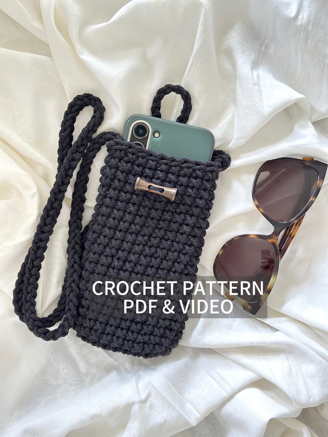 Crochet Phone Bag PATTERN Crochet Phone Holder Pattern Crochet Cell ...