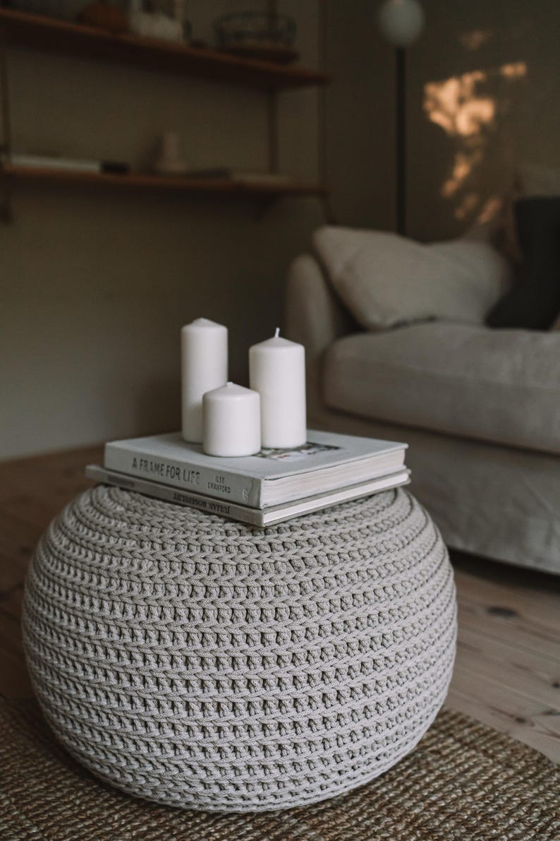 Crochet Pouf Ottoman Pattern: Beginner-friendly PDF + Video - Etsy