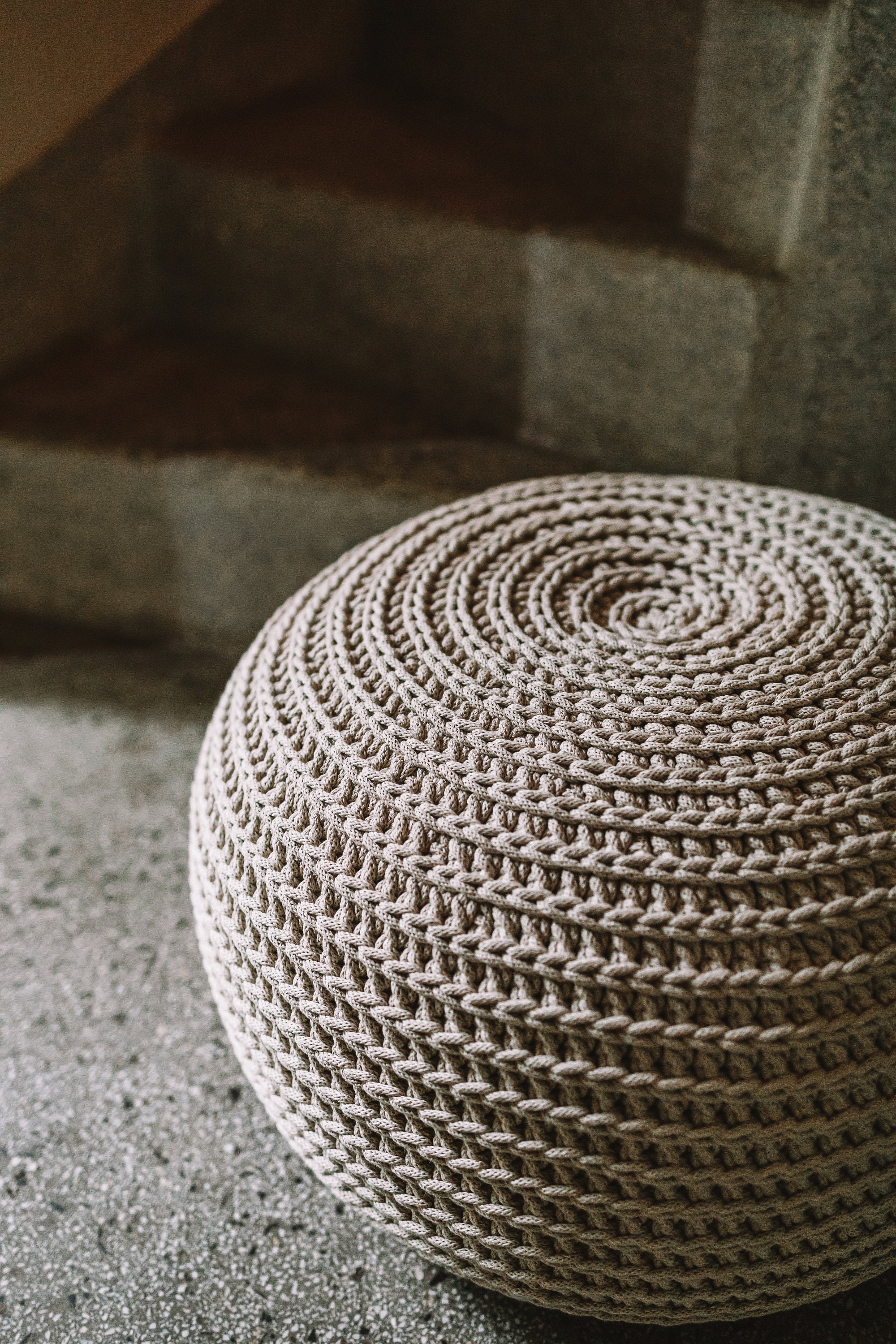 Crochet Pouf Ottoman Pattern CROCHET PATTERN Floor Pouf Ottoman ...