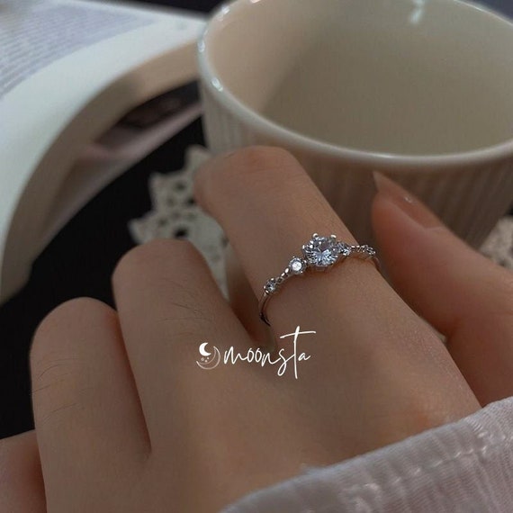 Simple Silver Engagement Rings