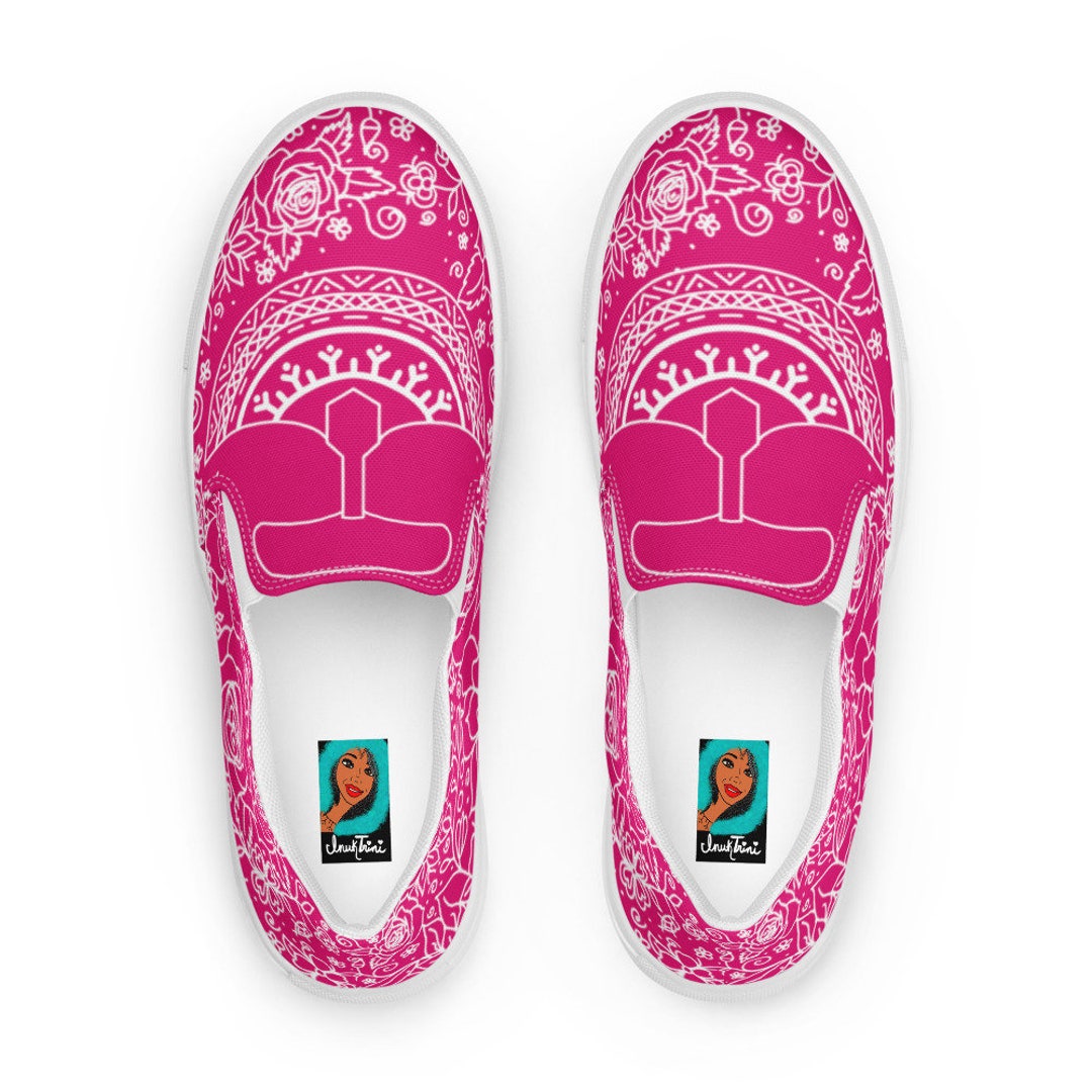 Anana Print Pink Womens Slip-on Canvas Shoes - Etsy