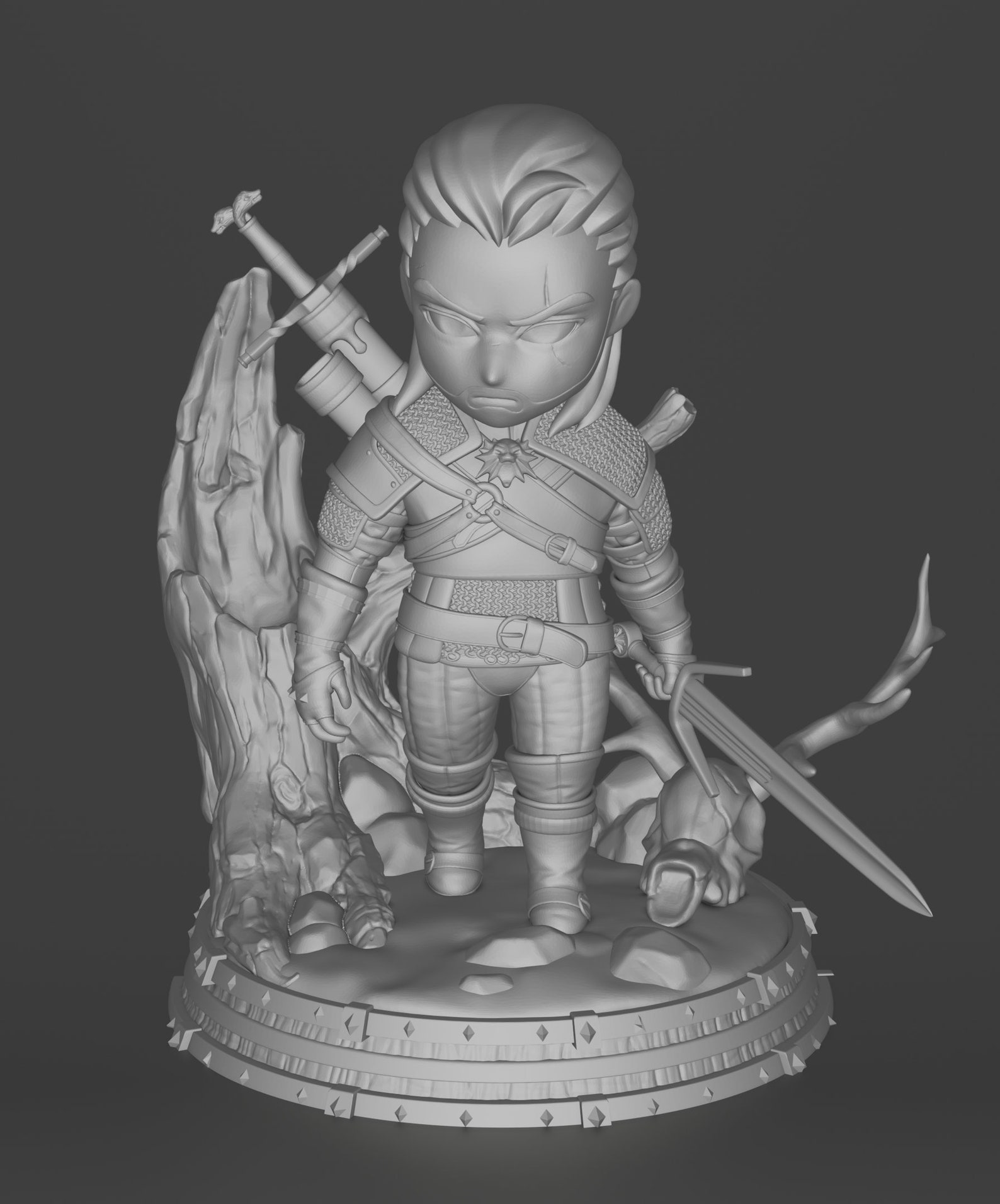Geralt Chibi the Witcher STL Model 3D Printable - Etsy