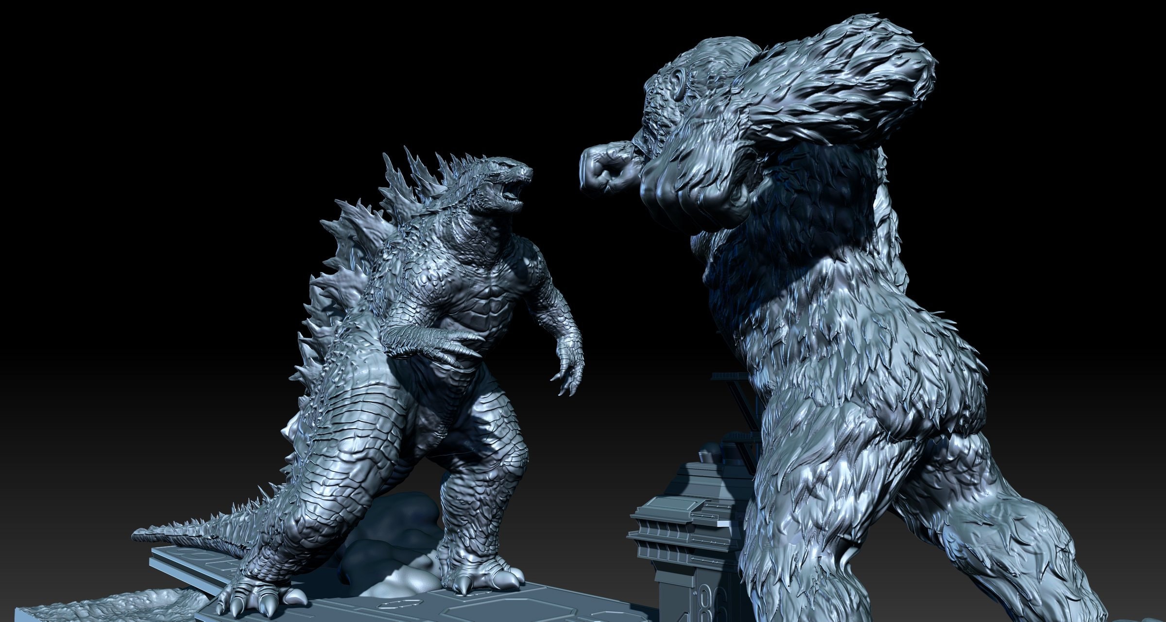 Godzilla Vs King Kong Kaiju STL Model 3D Printable - Etsy UK