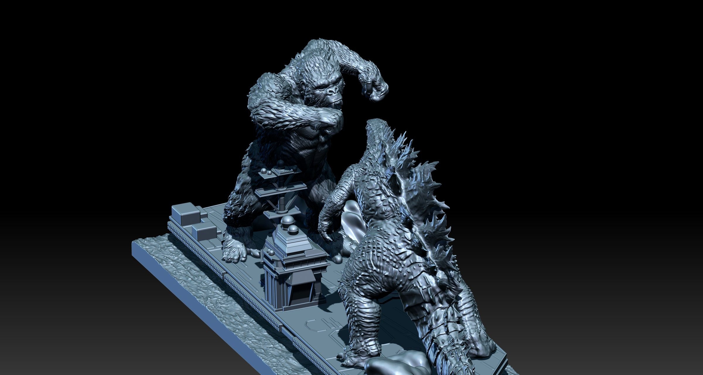 Godzilla Vs King Kong Kaiju STL Model 3D Printable - Etsy UK