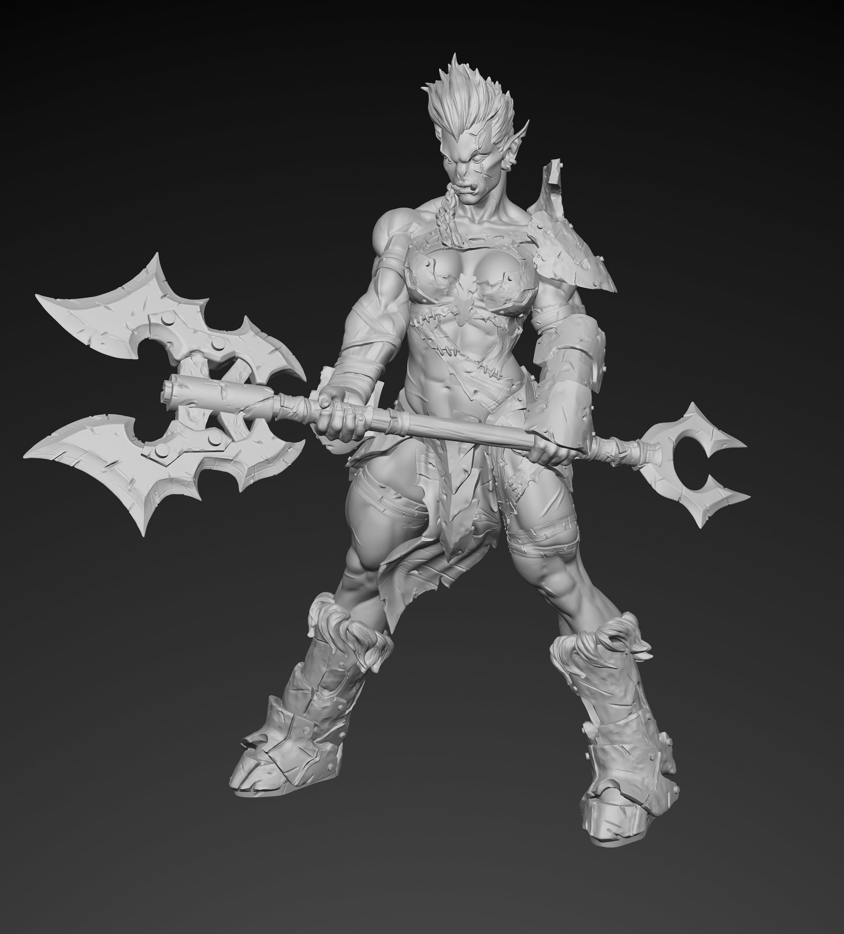 Orc Female Champion Miniatures STL Model 3D Printable - Etsy