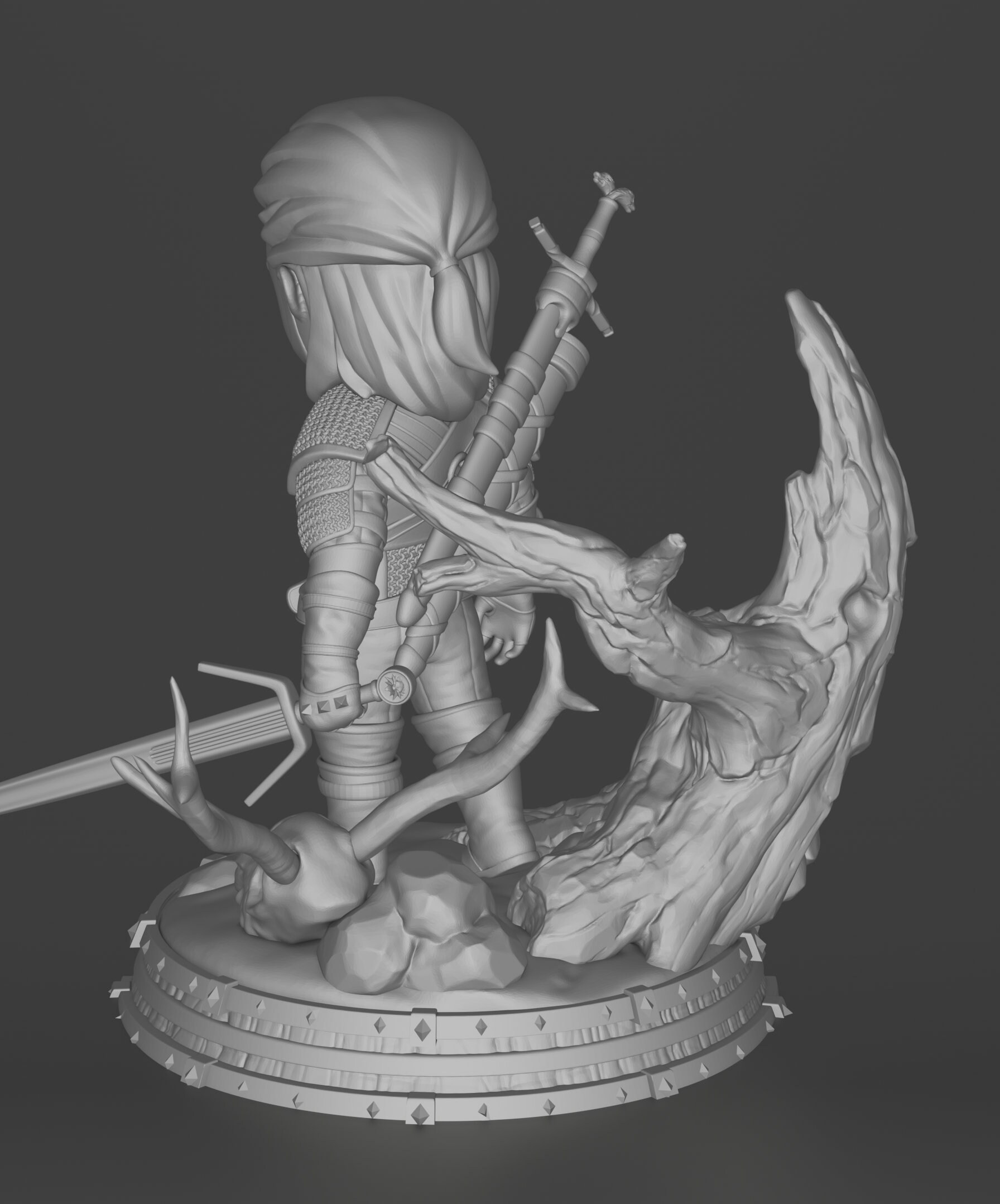 Geralt Chibi the Witcher STL Model 3D Printable - Etsy