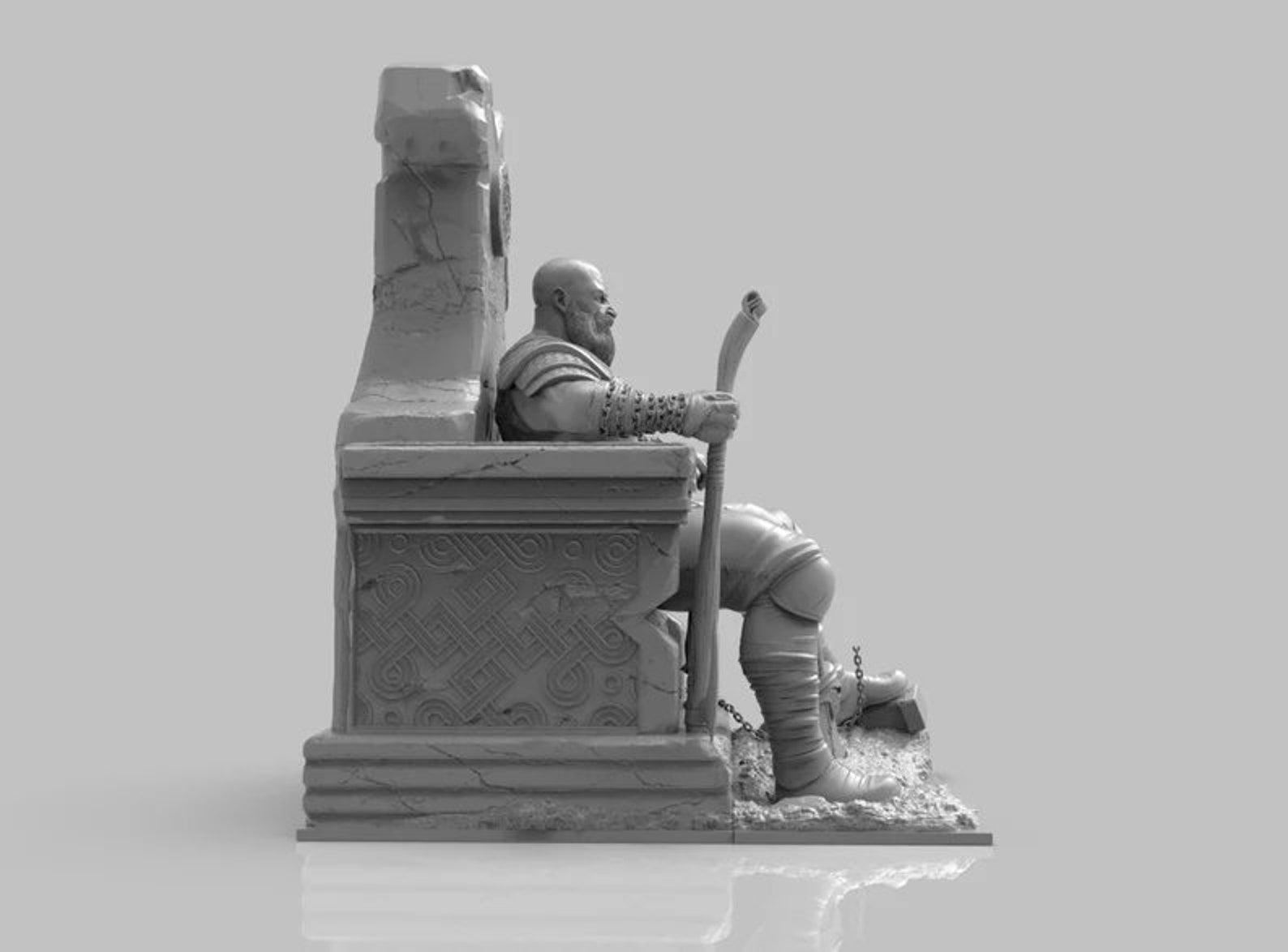 Buy Kratos Sitting on Throne God of War STL Model 3D Online in India - Etsy