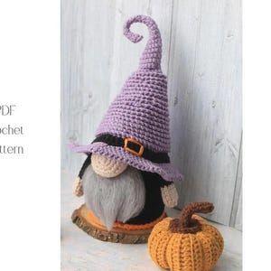Halloween Crochet Patterns Gnome Witch and Crochet Pumpkin, Crochet ...