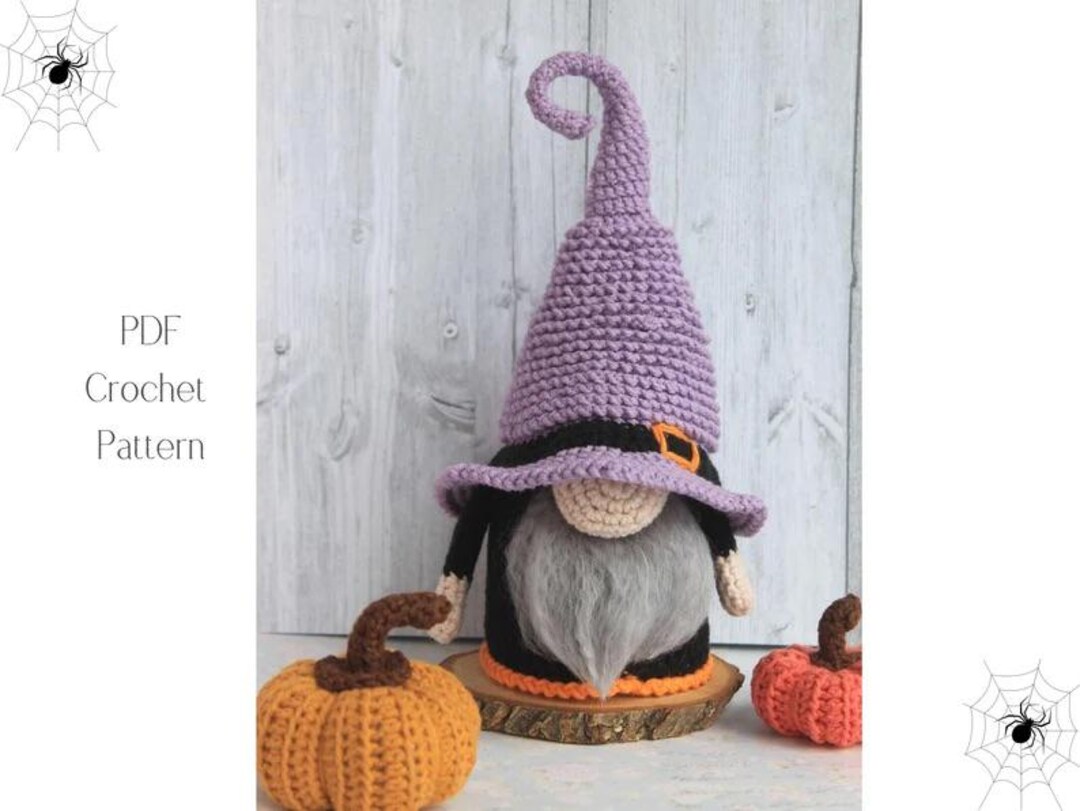 Halloween Crochet Patterns Gnome Witch and Crochet Pumpkin, Crochet ...