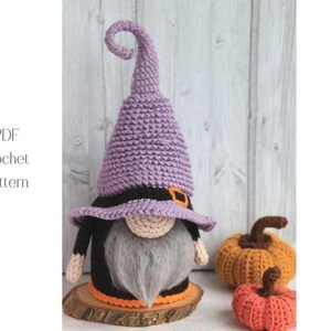 Halloween Crochet Patterns Gnome Witch and Crochet Pumpkin, Crochet ...