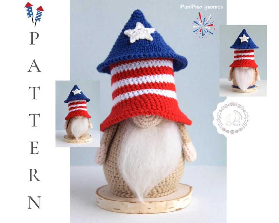Independence Day Crochet Gnomes Bundle, Amigurumi Crochet Patriotic ...
