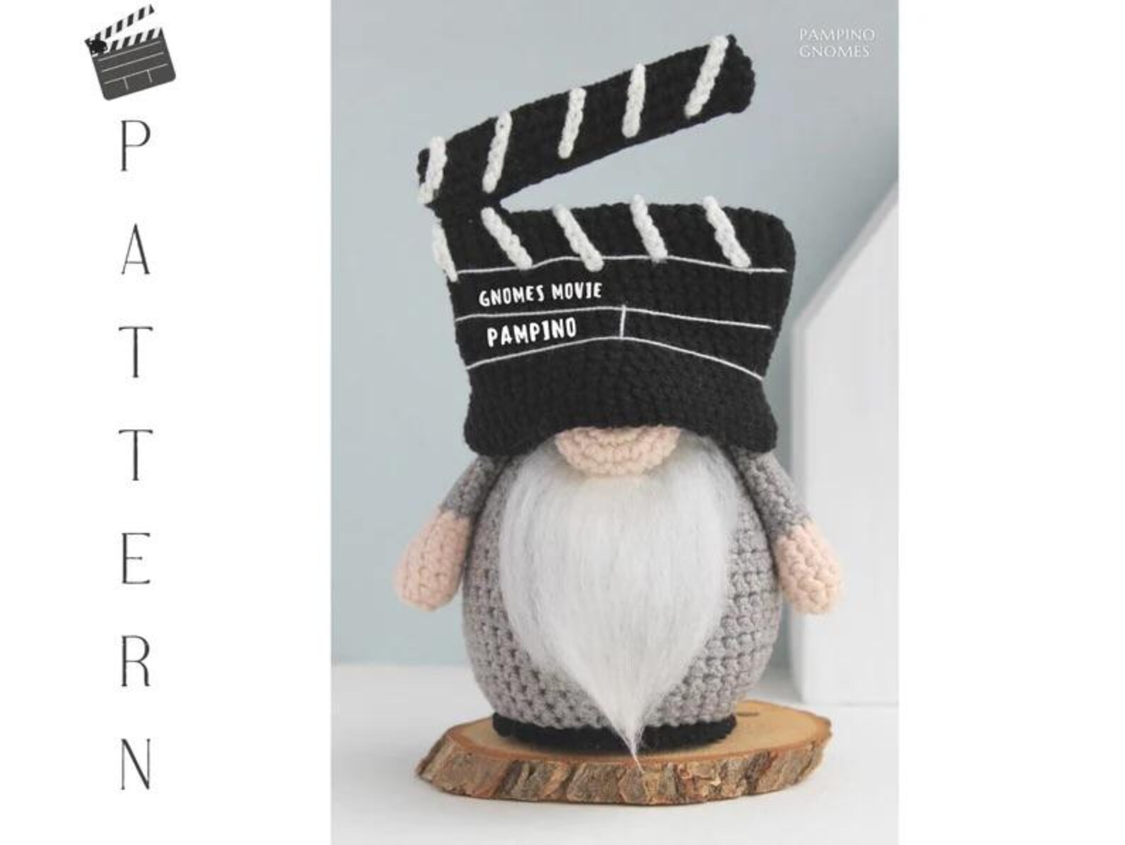 Crochet Patterns Film Gnome, Movie Clapper Crochet Gnome, Crochet Movie ...