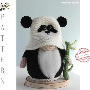 Crochet Patterns Panda Gnome, Amigurumi Crochet Panda Pattern, Animal ...