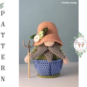 Crochet Garden Farmer Gnome, Amigurumi Crochet Farmer Pattern, Crochet ...