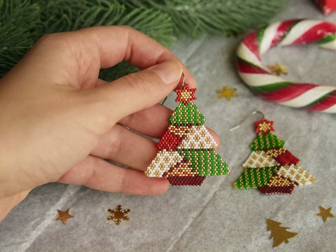 Christmas Tree Bead Weaving Pattern. Digital Download Brick Stitch ...