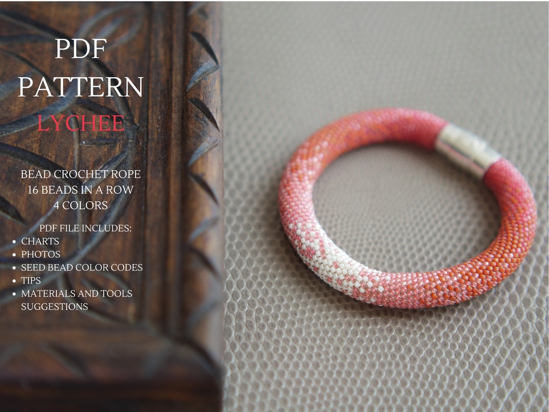 Ombre Bead Crochet Bracelet Pattern. PDF Pattern for Gradient Size 15 ...
