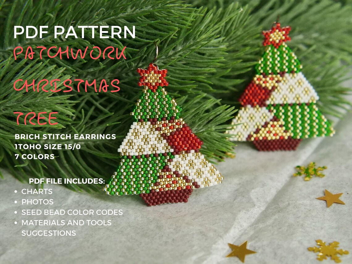 Christmas Tree Bead Weaving Pattern. Digital Download Brick Stitch ...