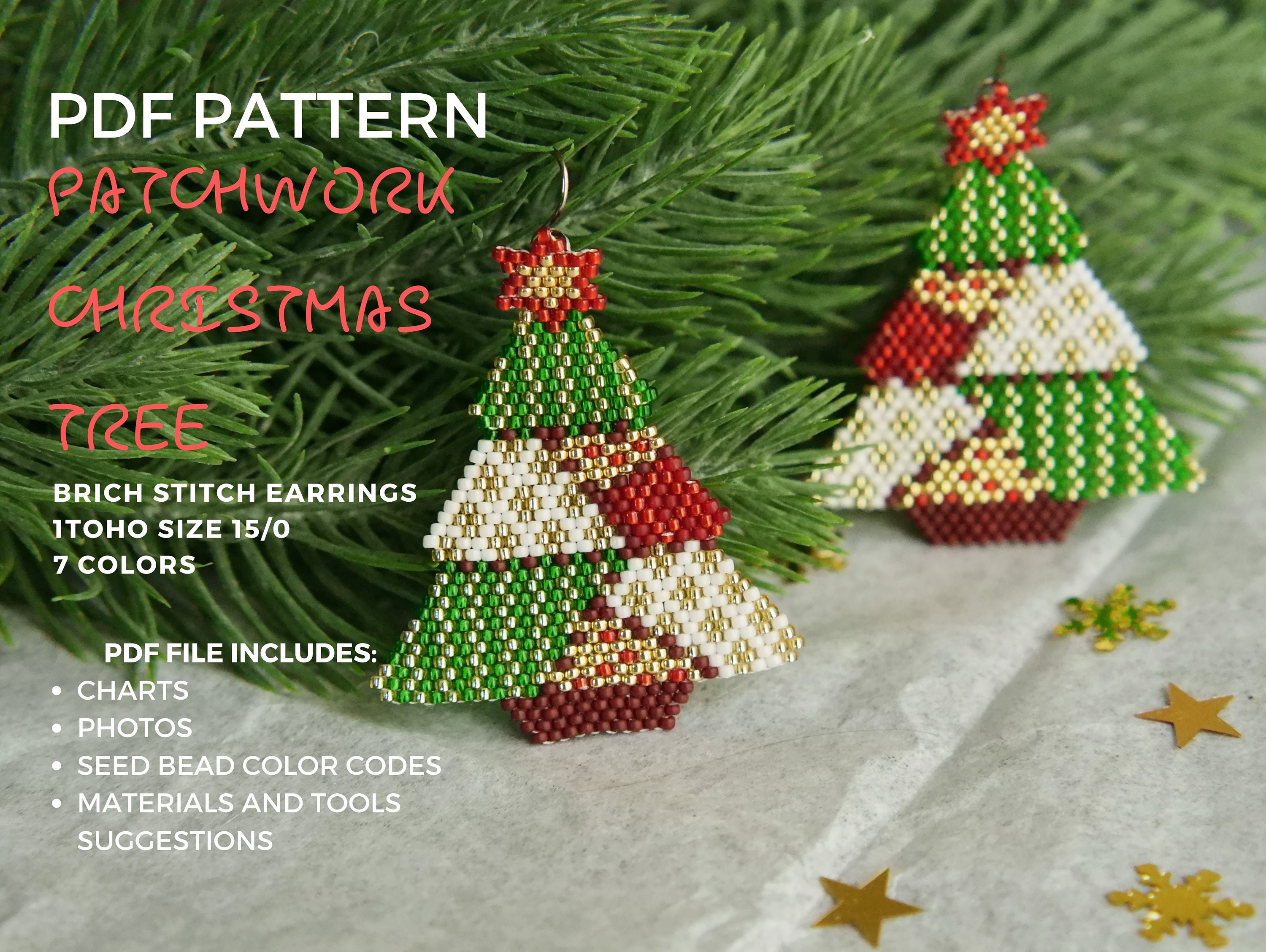 Christmas Tree Bead Weaving Pattern. Digital Download Brick Stitch ...
