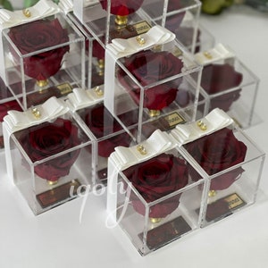 Preserved Rose in Acrylic Box, Unfading Rose, Eternal Roses, Wedding ...