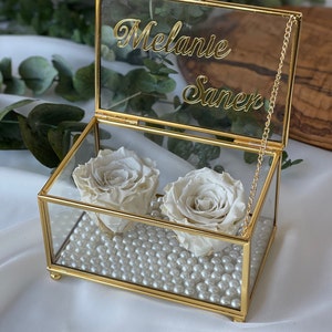 Preserved Rose in Luxury Glass Box,glass Rose Box,eternal Roses ...