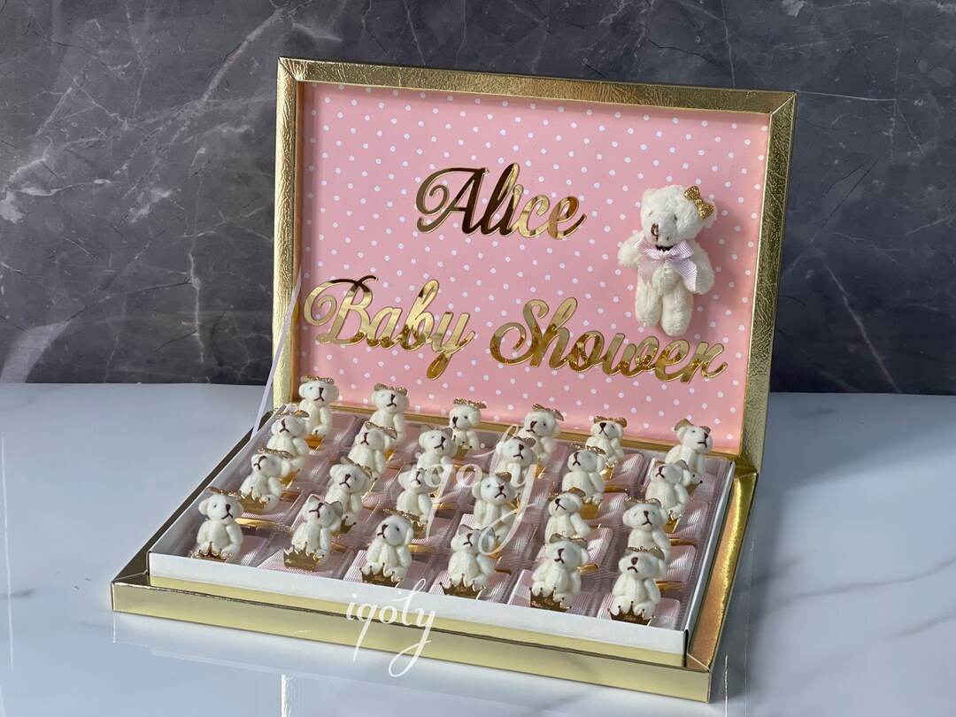 Teddy Bear Chocolate Gift Box, Baby Shower Chocolate Box, Personalized ...