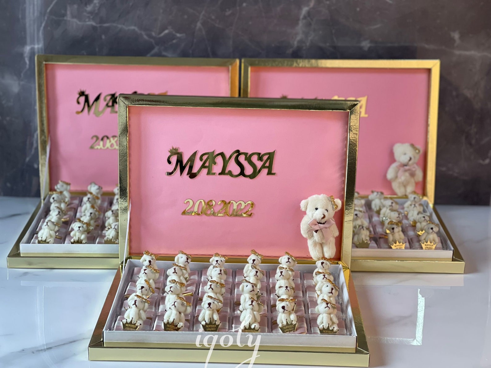 Teddy Bear Chocolate Gift Box Baby Shower Chocolate Box - Etsy