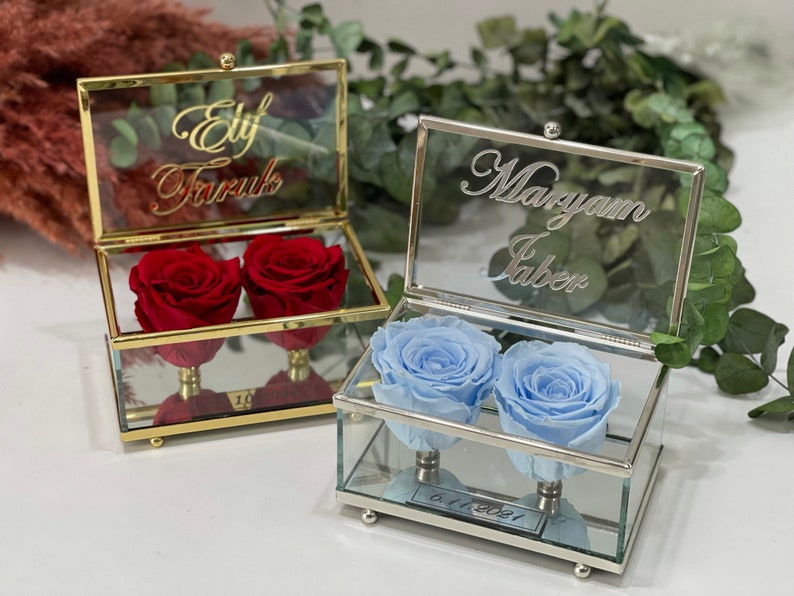 Preserved Rose in Luxury Glass Boxglass Rose Boxeternal - Etsy