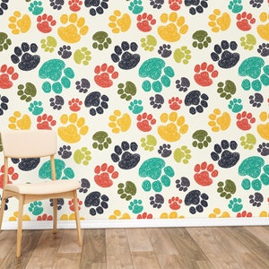 Cat Paw Prints Seamless Digital Paper, Pet Paws Patterns, 12x12 ...