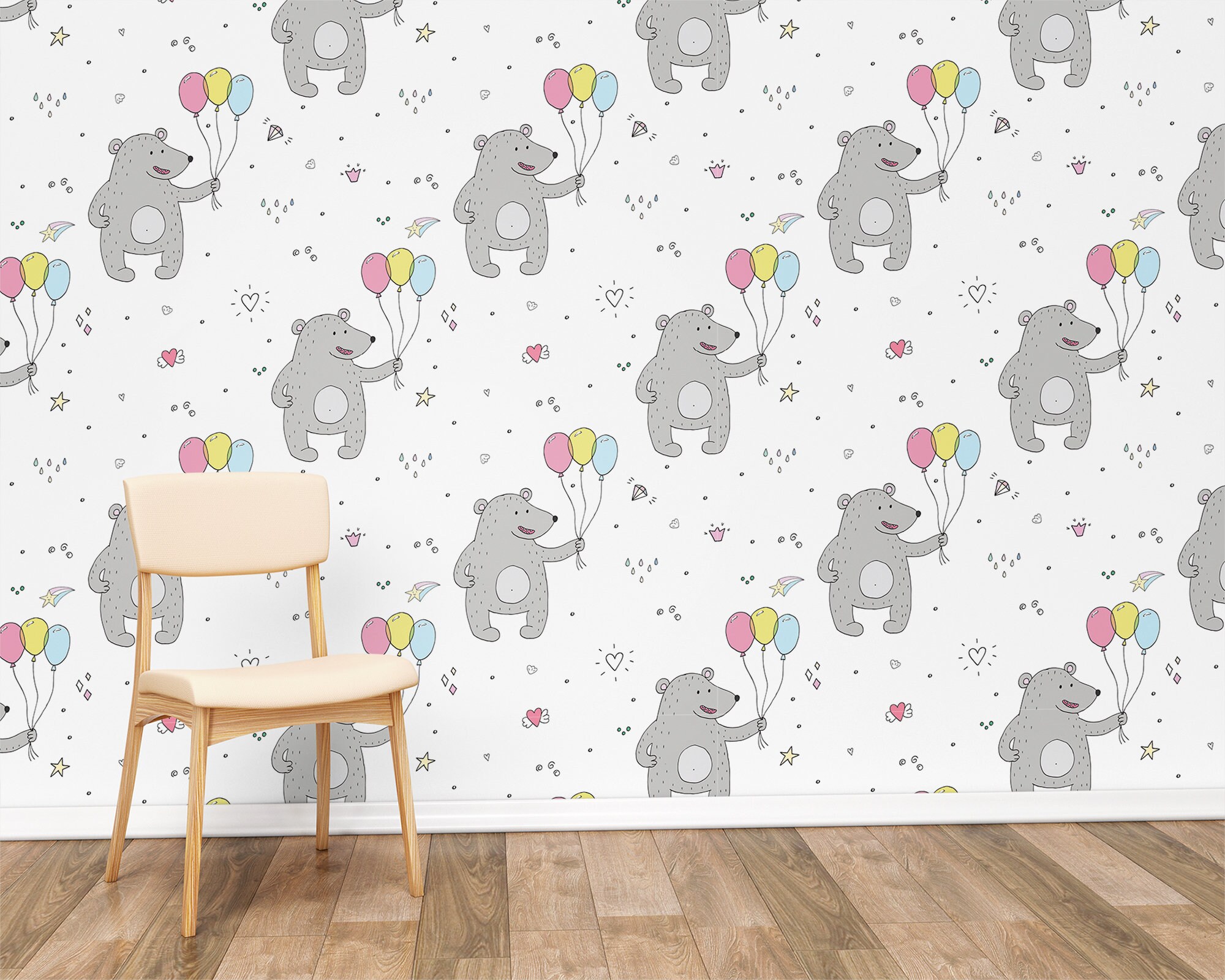 Cute Animals Digital Paper, Seamless Pattern, Nursery Wallpaper, Baby ...